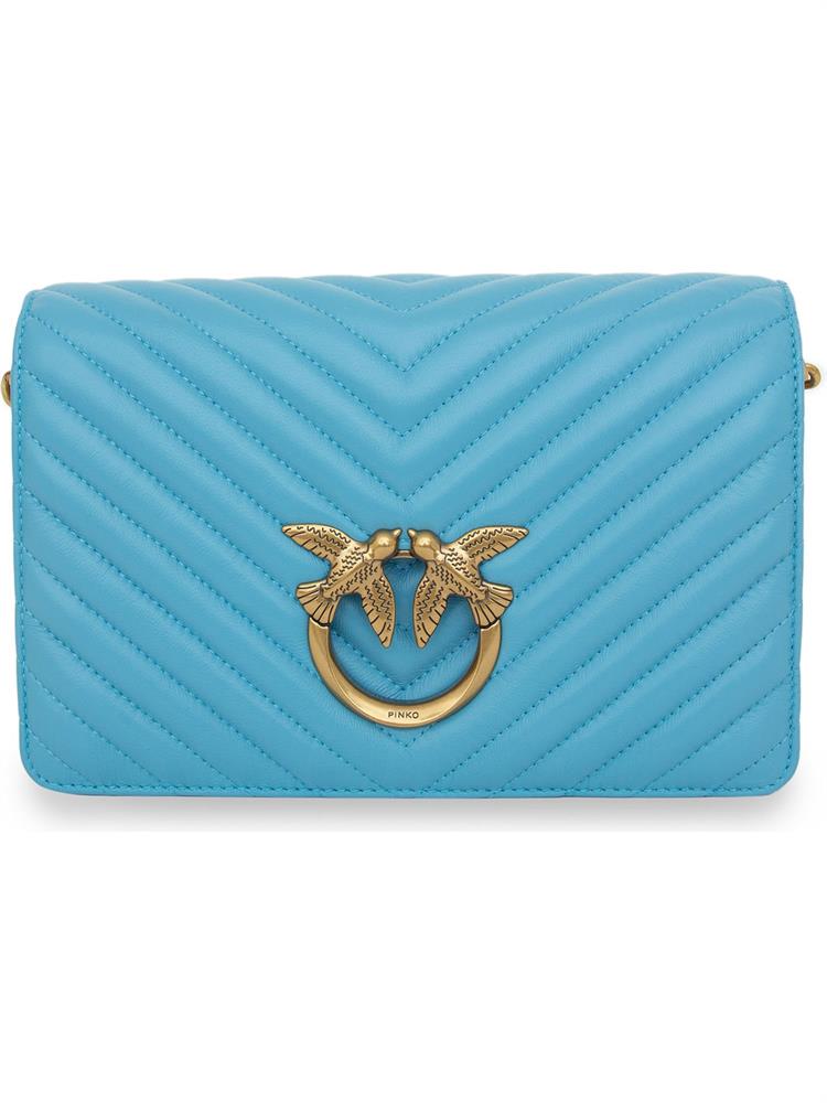 BORSA A SPALLA PINKO AZZURRO - Glamour Store