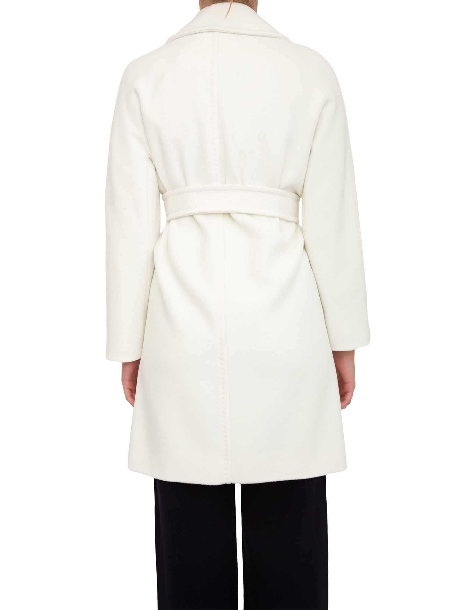 Cappotto midi Scire Max Mara in beaver di pura lana vergine bianco ...