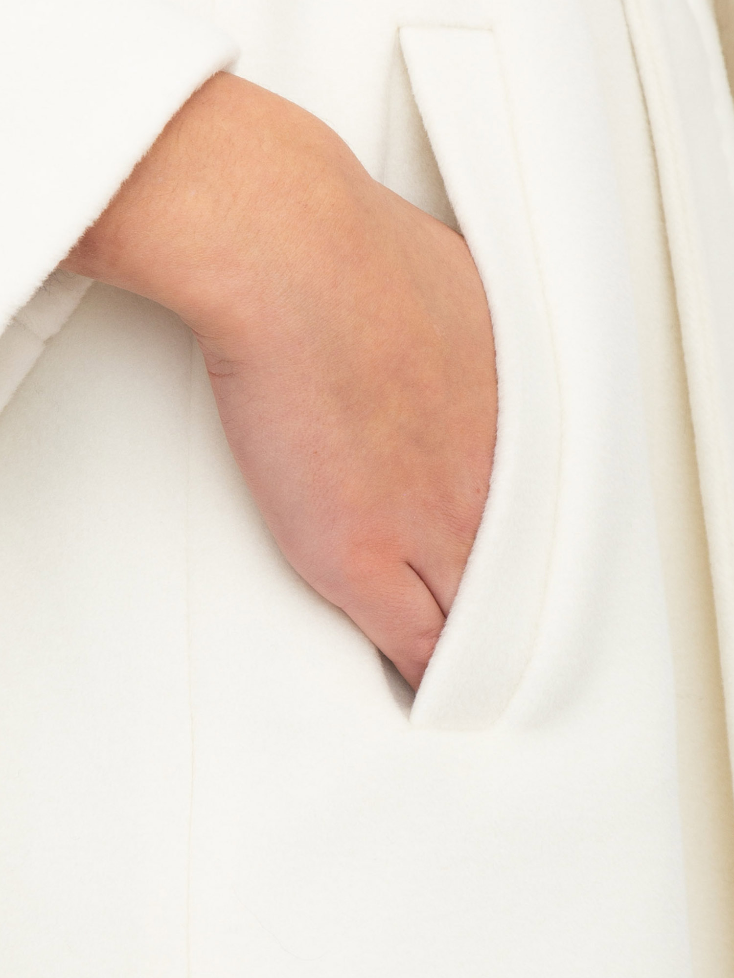 Cappotto midi Scire Max Mara in beaver di pura lana vergine bianco ...