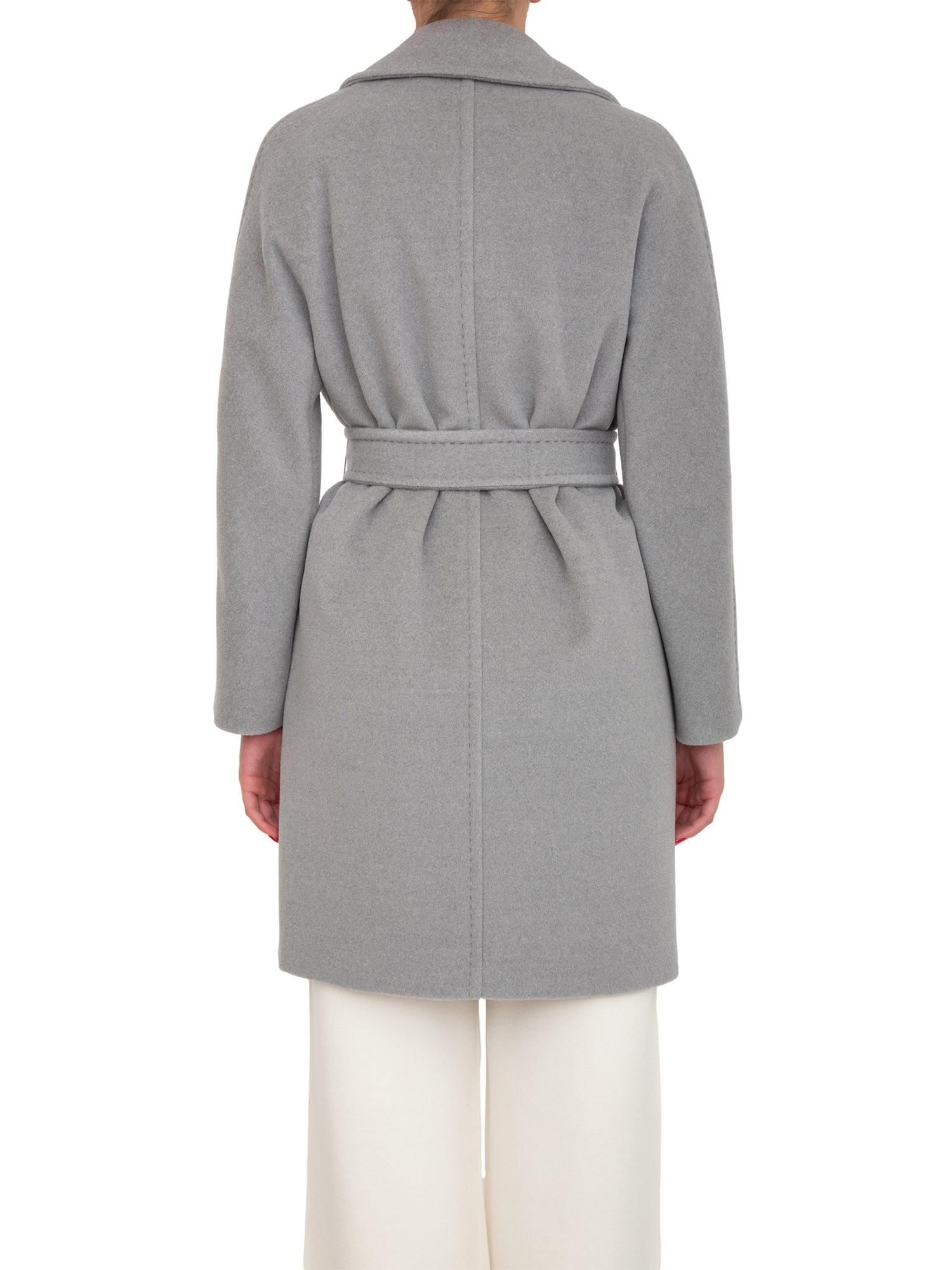 Cappotto midi Scire Max Mara in beaver di pura lana vergine grigio ...