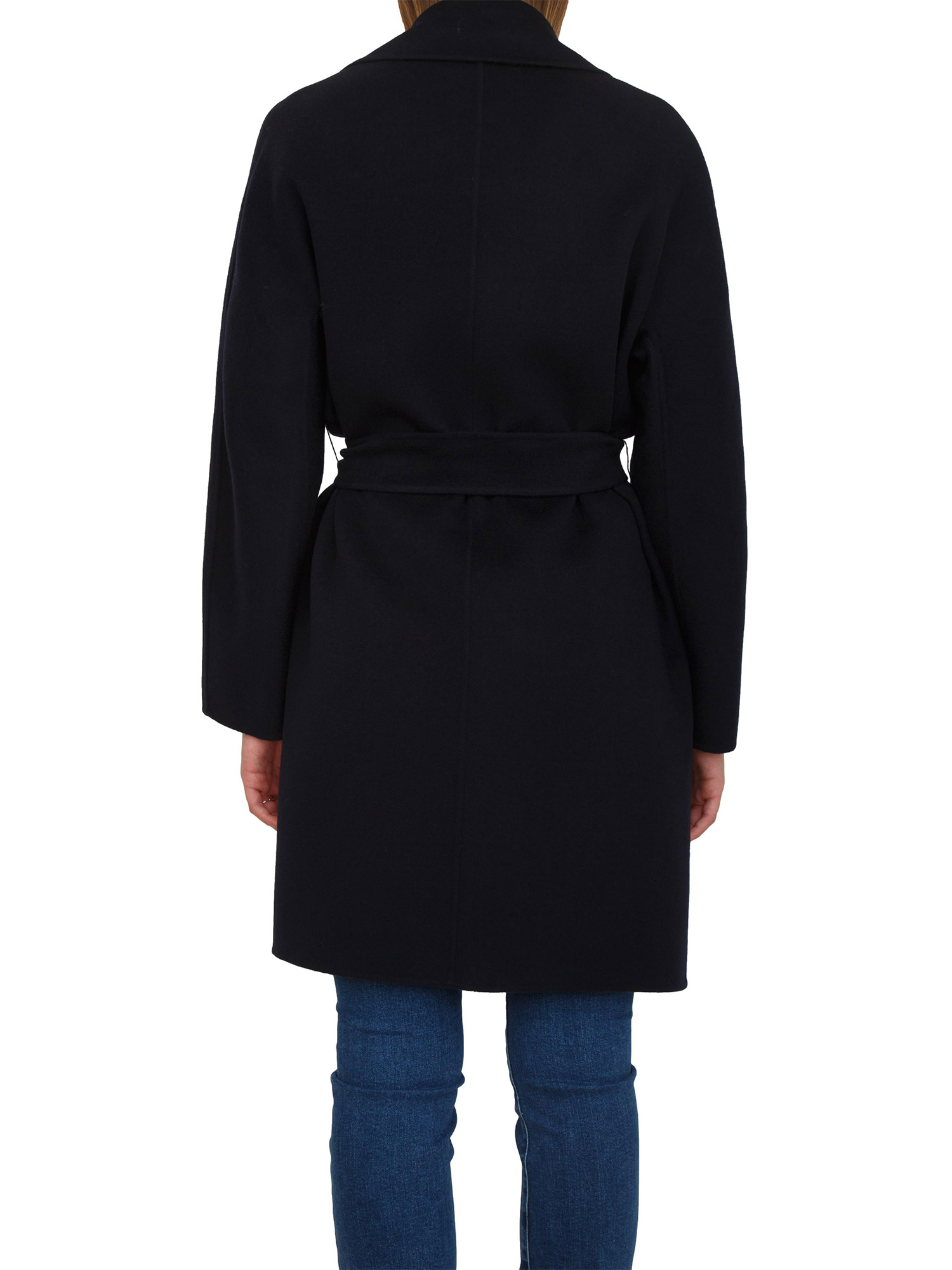 Cappotto Ajaccio Max Mara in lana, seta e cashmere blu - Glamour Store
