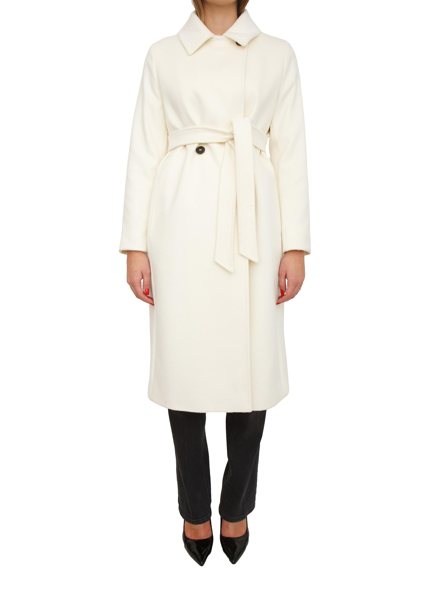 Cappotto Bcollag Max Mara in pura lana bianca - Glamour Store