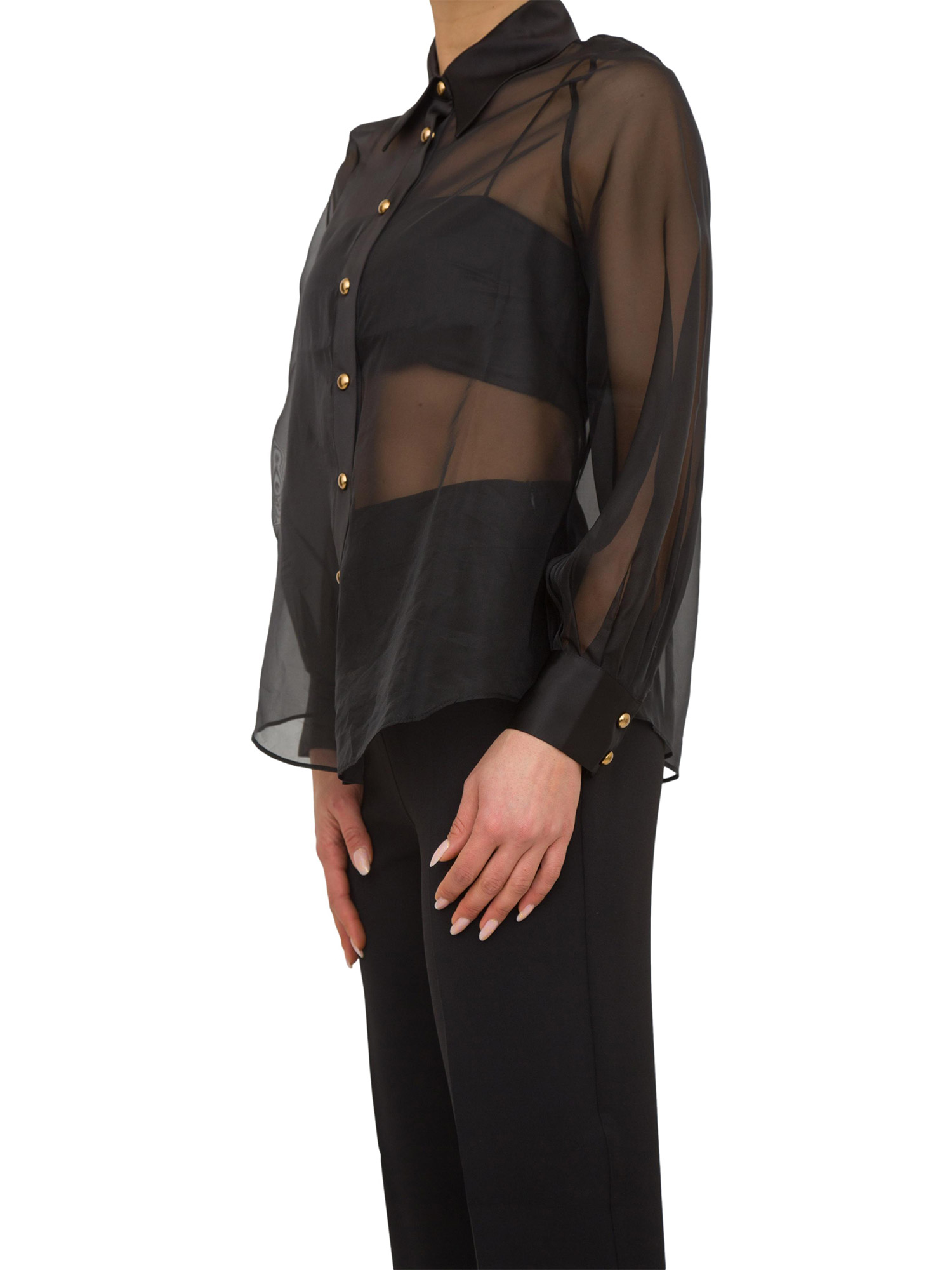 CAMICIA MANICA LUNGA NENETTE NERO - Glamour Store