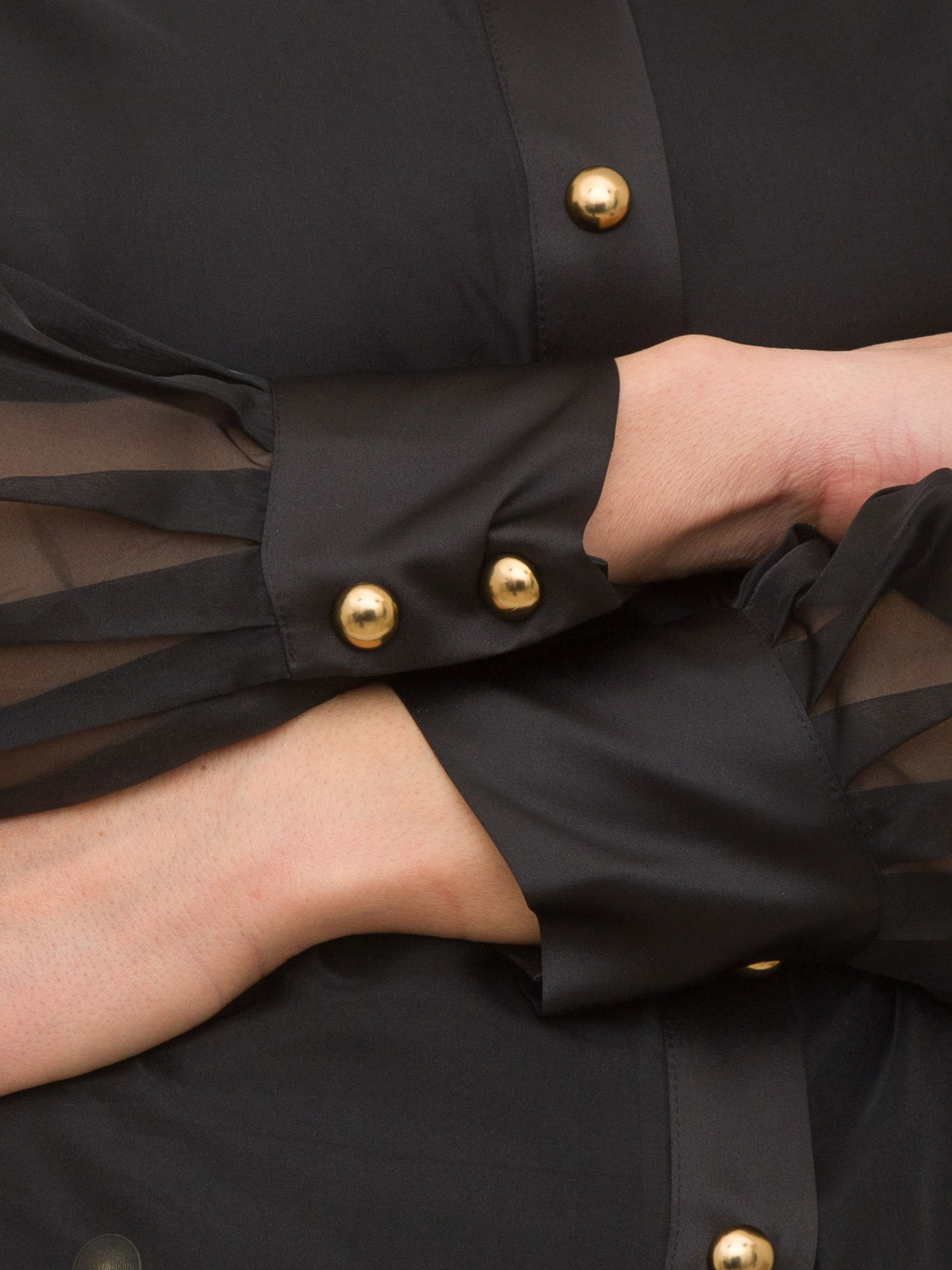 CAMICIA MANICA LUNGA NENETTE NERO - Glamour Store